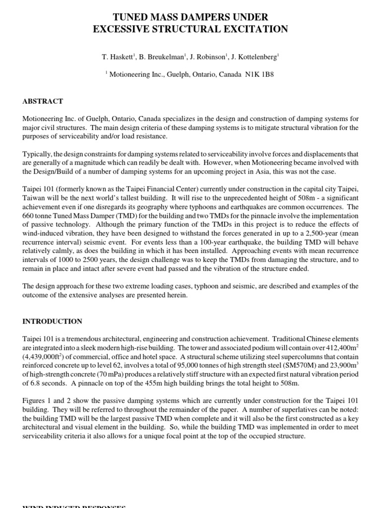 TMD Taipei101 | PDF | Normal Mode | Earthquakes