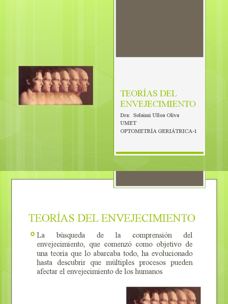 Teorias Del Envejecimiento | PDF | Envejecimiento | Reparación de adn