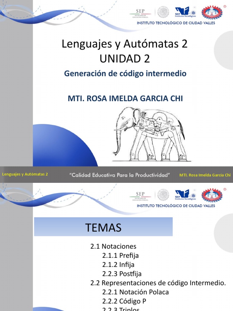 Unidad 2 Generación de Código Intermedio - 1 | PDF | Compilador ...