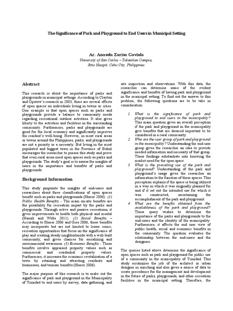 Case Study: Open Spaces | PDF | Parks | Playground