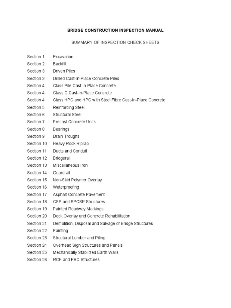 Bridge Construction Inspection Manual | PDF | Deep Foundation | Concrete