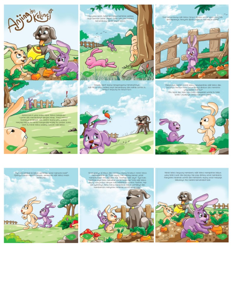 Cerita Bergambar (Anjing Dan Kelinci) | PDF