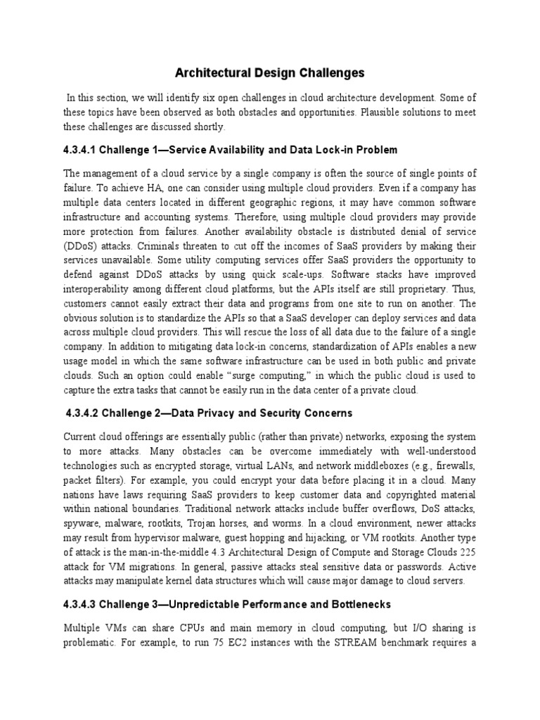 Architectural Design Challenges + Elasticity | PDF | Cloud Computing ...