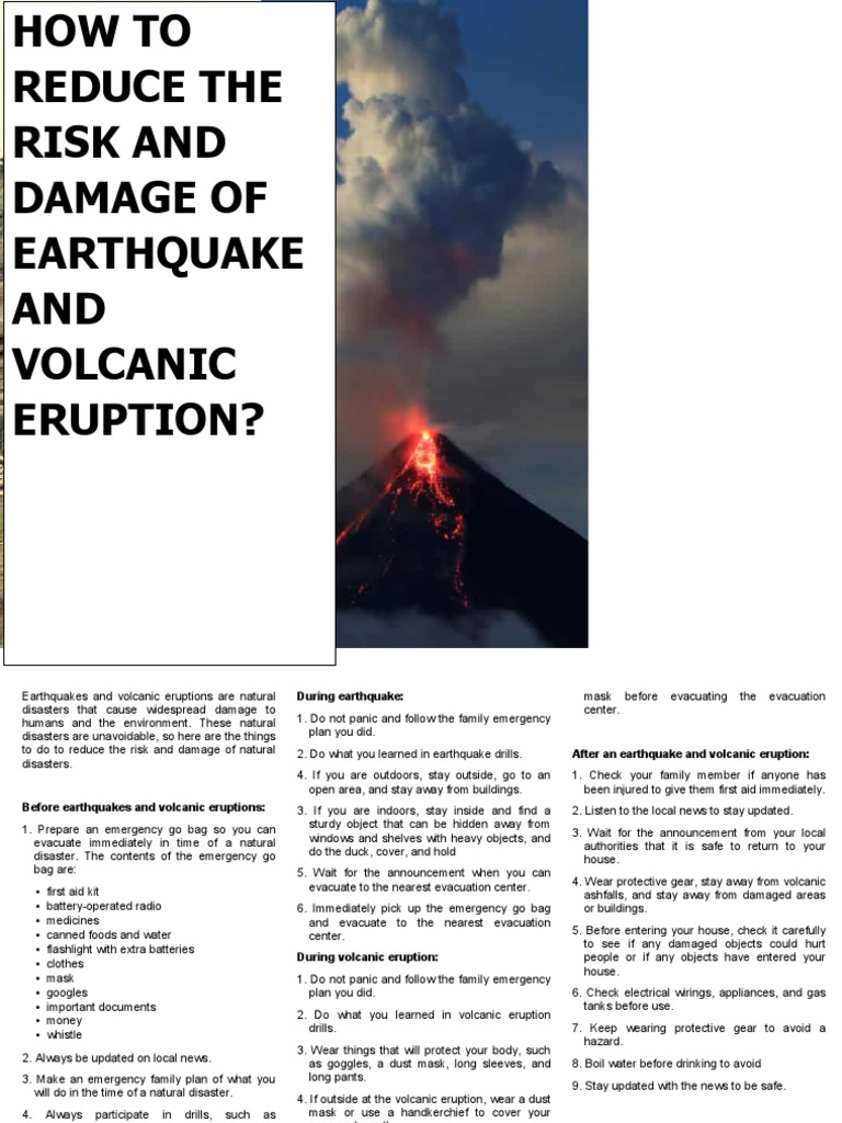 Earthquakes and Volcanic Eruptions Are Natural Disasters That Cause ...