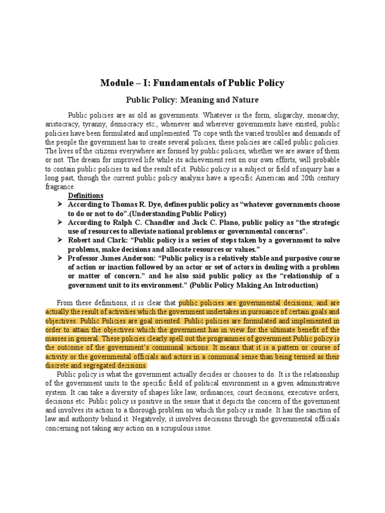 Fundamentals of Public Policy Explained | PDF | Policy | Science