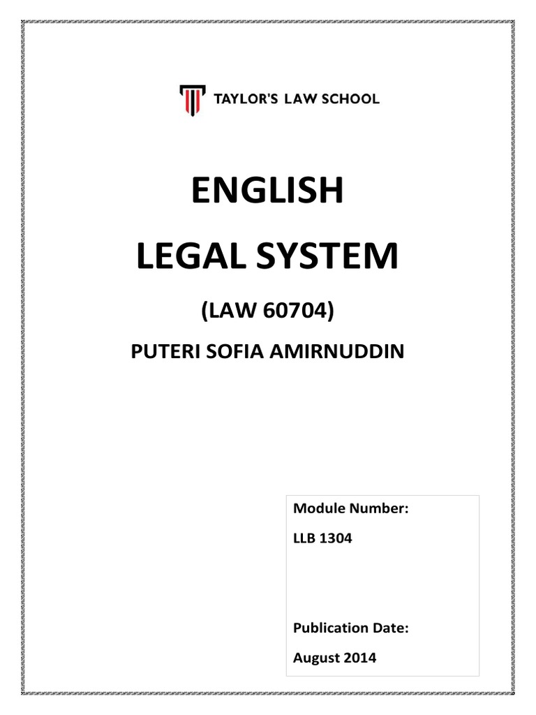 Overview of the English Legal System | PDF | Common Law | Equity (Law)