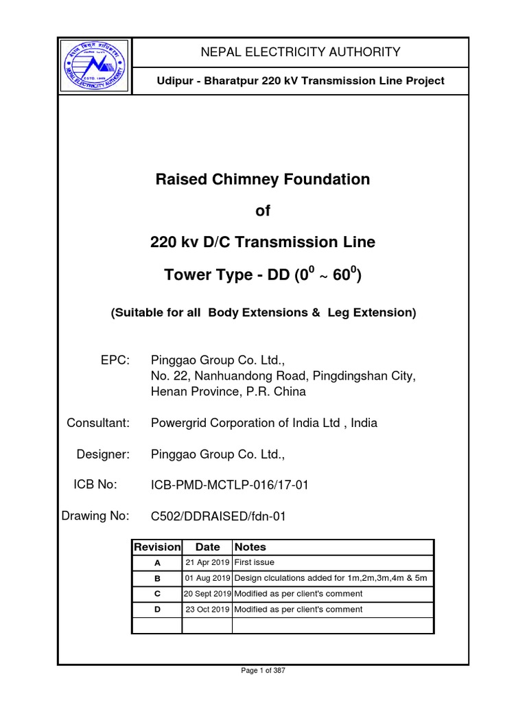 220kV Transmission Line Foundation Design | PDF | Continuum Mechanics ...