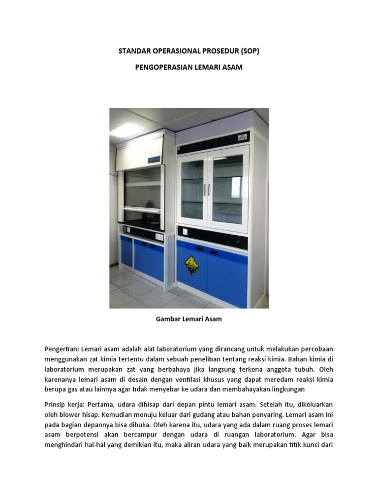 SOP Lemari Asam | PDF