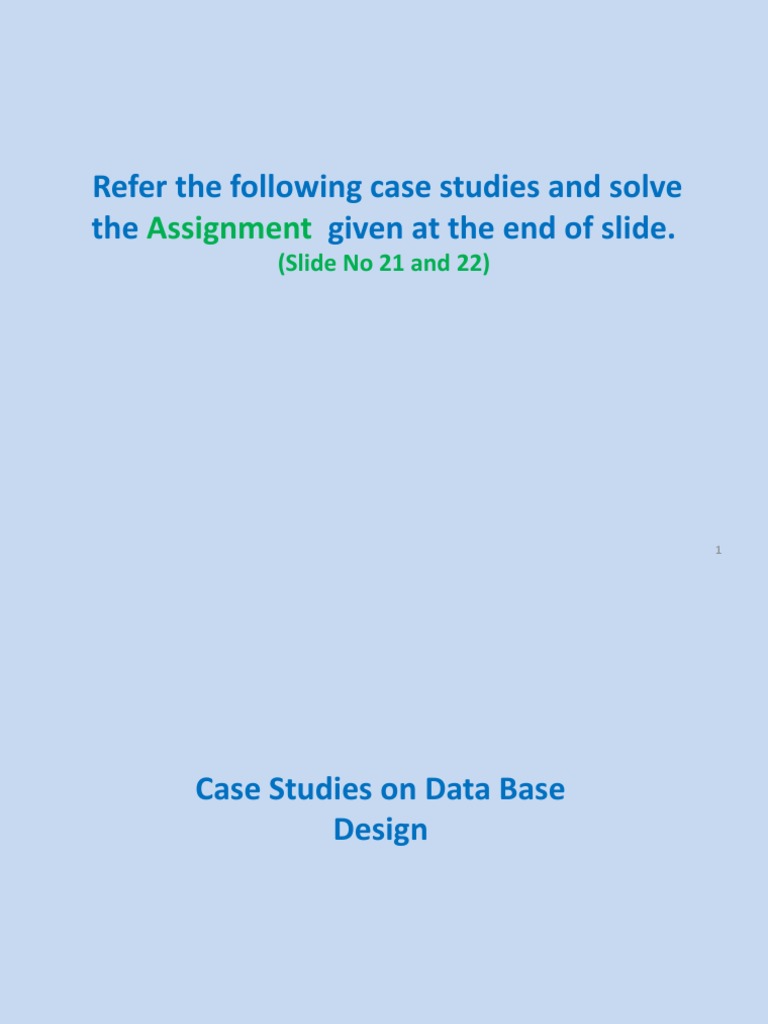 Case Study On Relational Data Base Design | PDF | Databases ...
