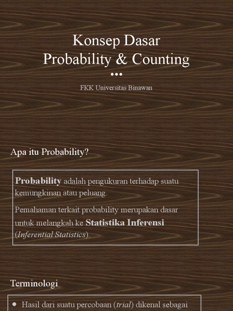 01 Konsep Dasar Probability Counting | PDF | Metode & Bahan Ajar