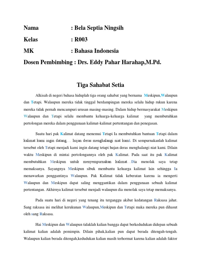 Persahabatan Tiga Sahabat Bahasa | PDF | Puisi