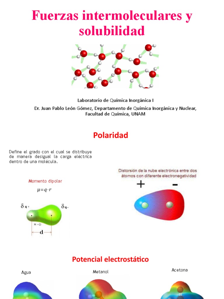 Fuerzas Intermoleculares y Solubilidad | PDF | Polaridad química | Solvente