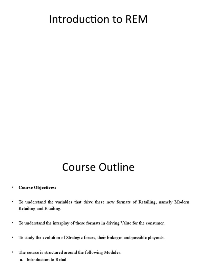 Introduction To REM | PDF | Retail | Customer Satisfaction