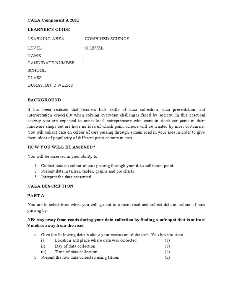 CALA COMBINED SCIENCE Component A - Learner | PDF | Computers | Technology & Engineering