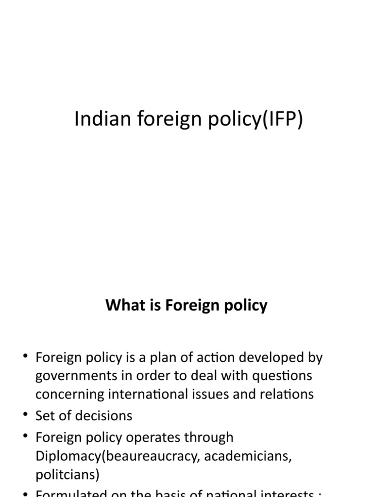 Evolution of Indian Foreign Policy | PDF