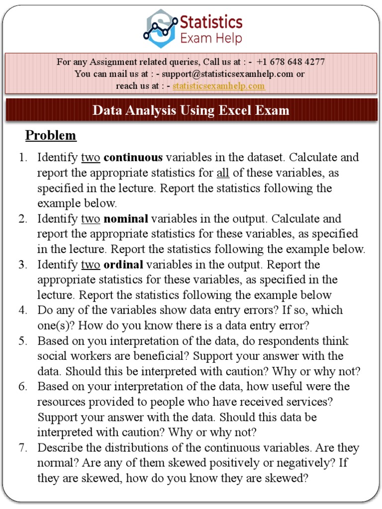 Data Analysis Exam Help | PDF