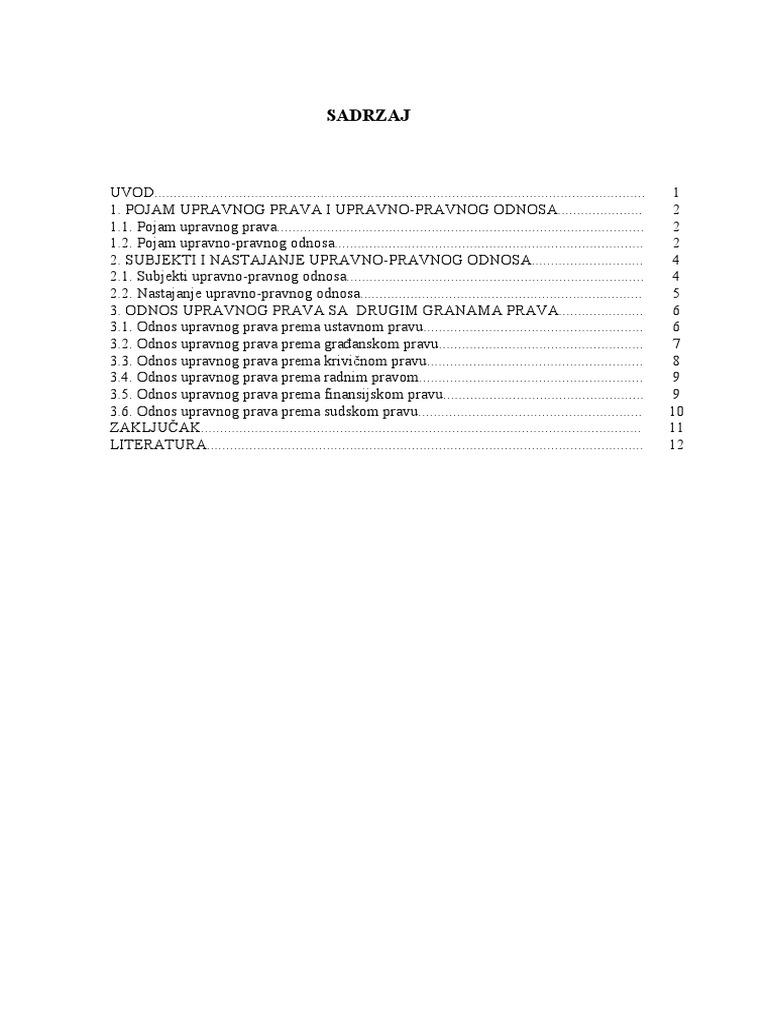 Pojam Upravnog Prava I Upravno Pravnog Odnosa | PDF