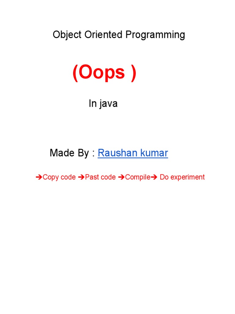 Oops + Error and Exceptional Handling in Java | PDF | Class (Computer Programming) | Method ...