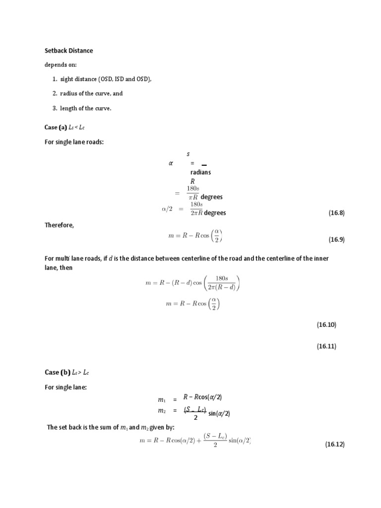 Setback Distance | PDF