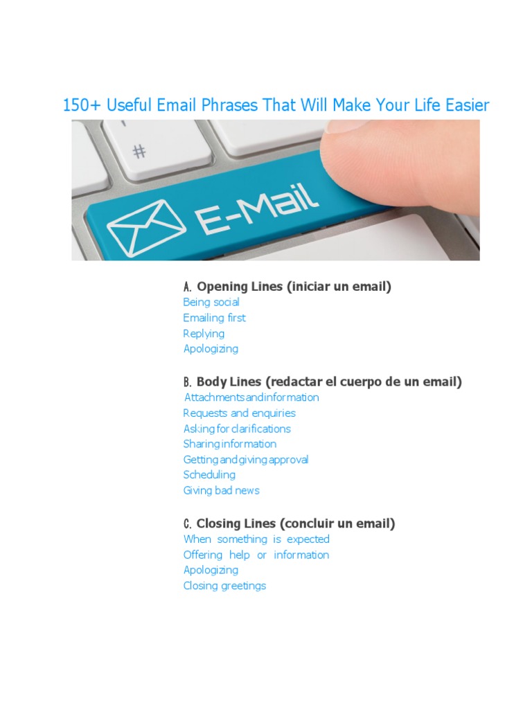 Useful Business Email Phrases PDF Vocabulary | PDF