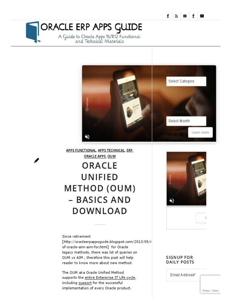 Oracle Unified Method (O.U.M) - Basics and Download - Oracle ERP Apps ...