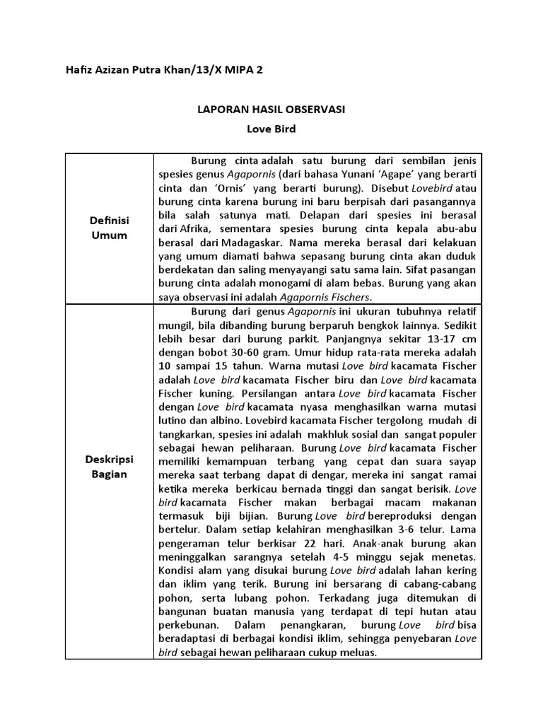 Laporan Hasil Observasi | PDF | Sains & Matematika