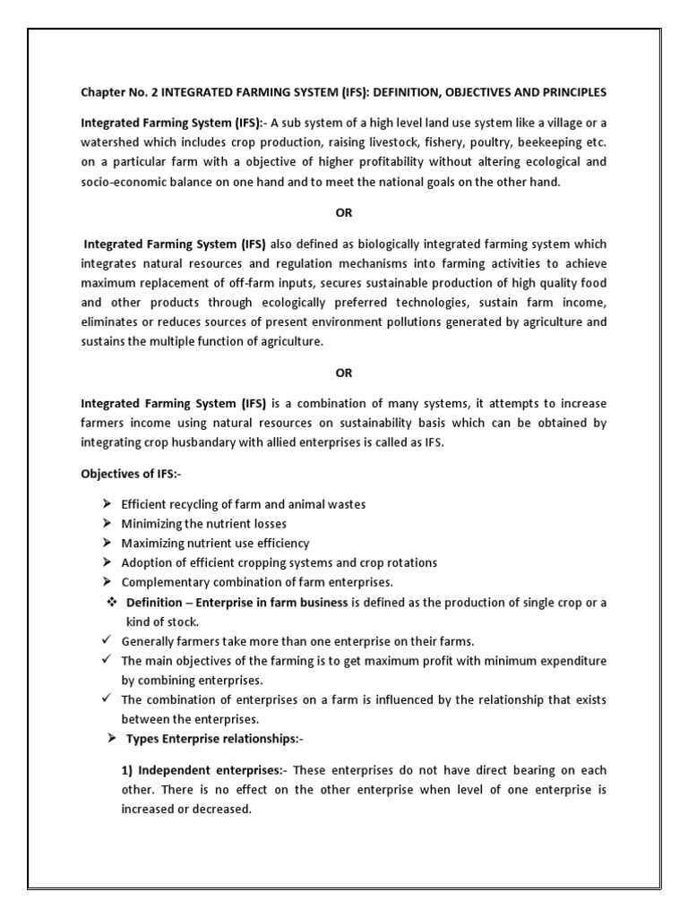 Integrated Farming System: Objectives & Benefits | PDF | Agriculture ...