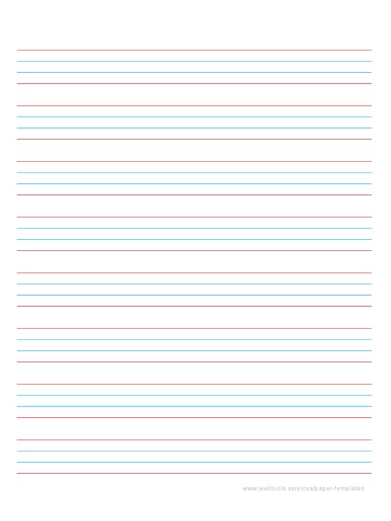 Wide Four Lines English Alphabet Writing Paper Template-A4 With 0.375 ...