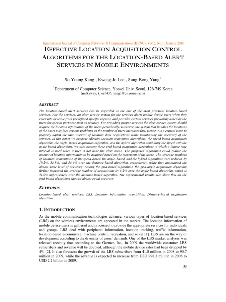 Effective Location Acquisition Control Algorithms | PDF | Location Based Service | Algorithms