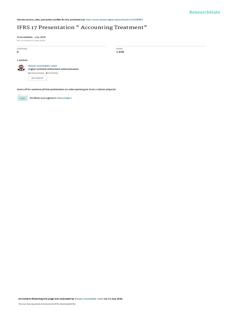 IFRS 17 Presentation " Accounting Treatment": July 2020 | PDF | Audit ...