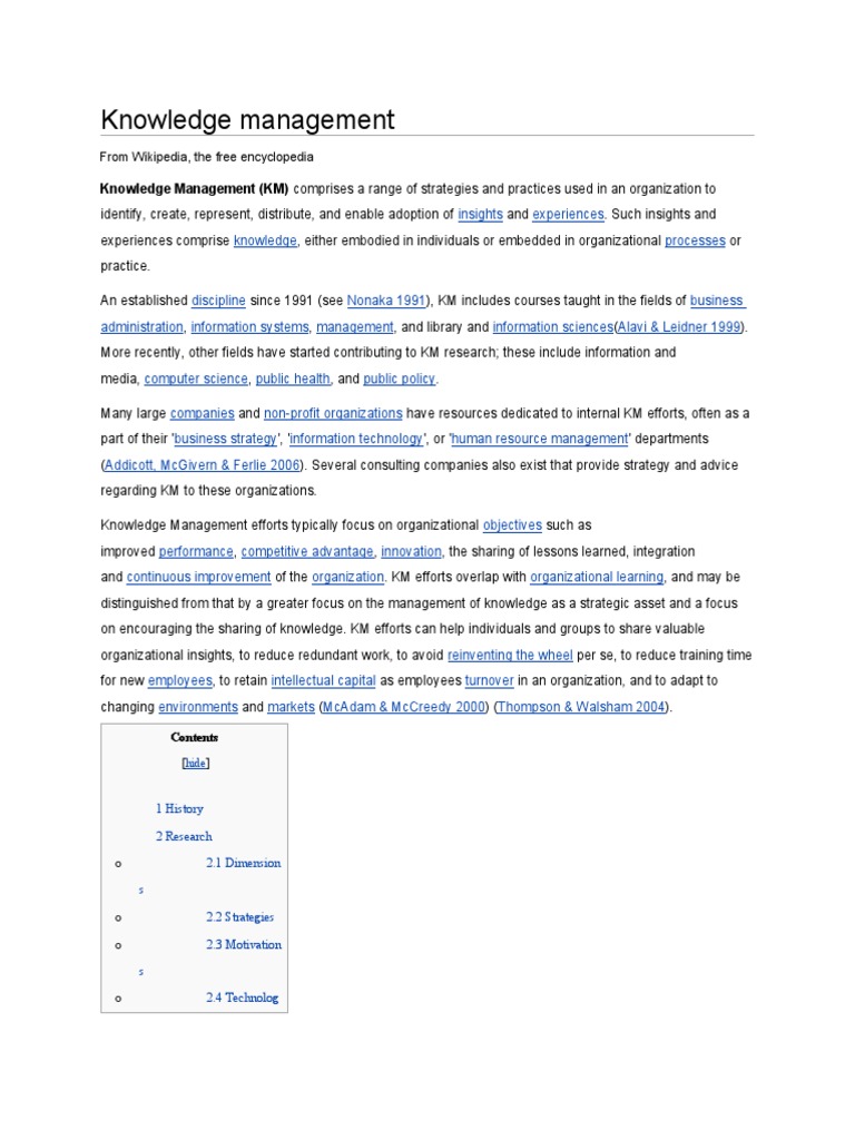Knowledge Management | PDF | Knowledge Management | Tacit Knowledge