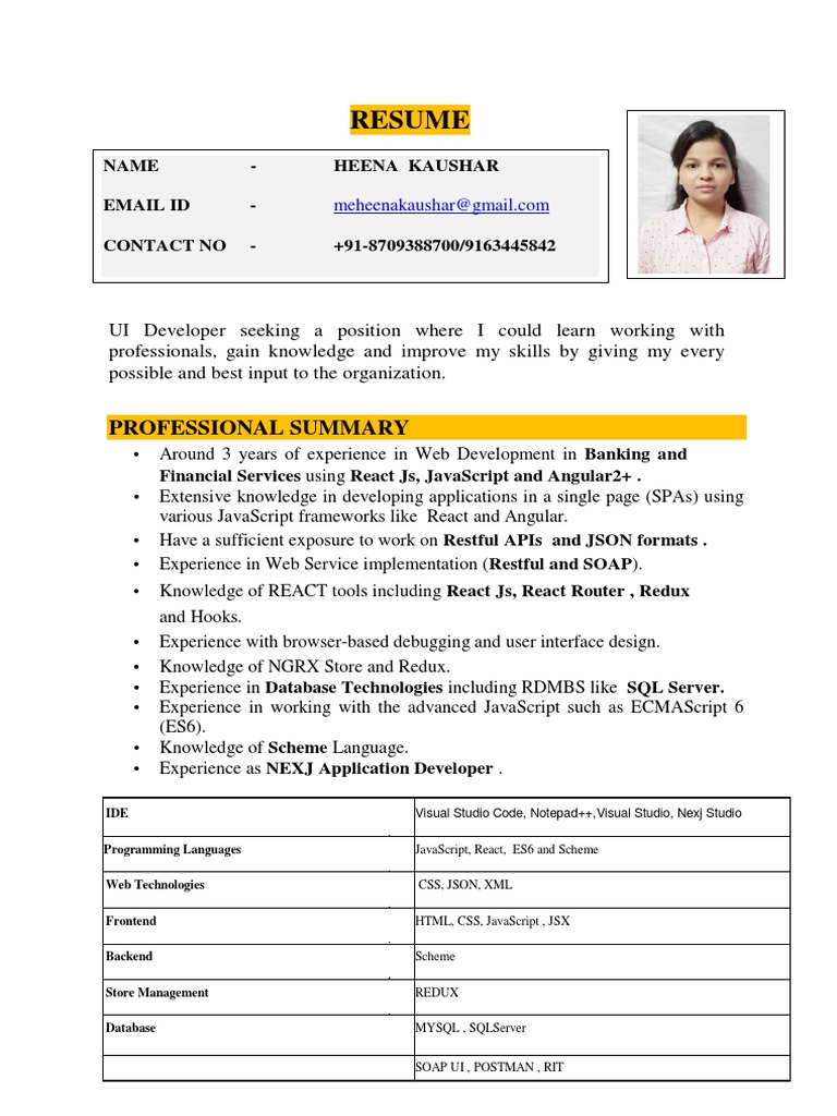 Heena Updated CV | Download Free PDF | Java Script | Document Object Model