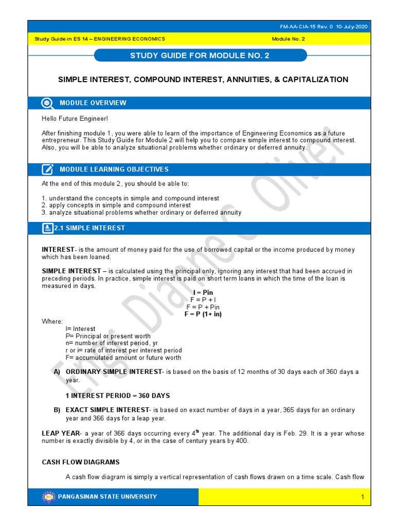 Simple Interest, Compound Interest, Annuities, & Capitalization | PDF | Interest | Compound Interest
