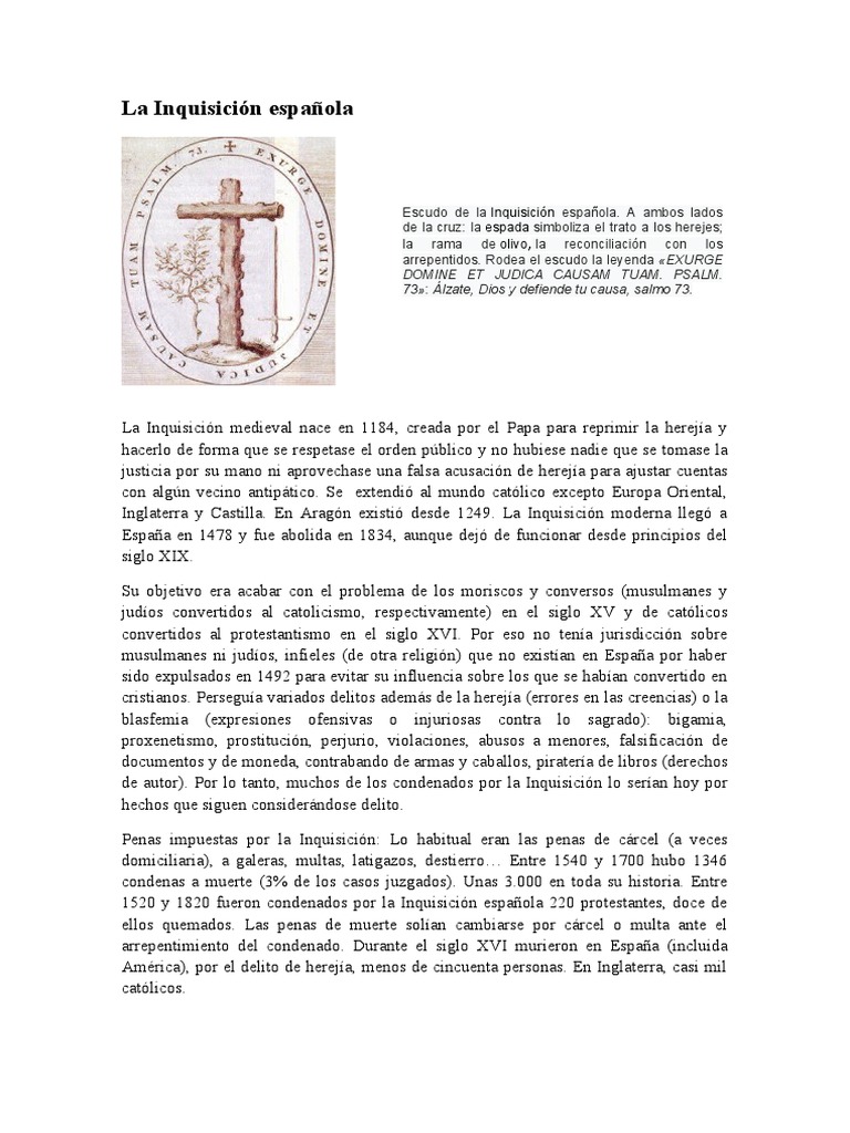 La Inquisición Española | PDF | Inquisición española | Inquisición