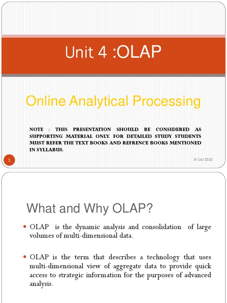 Unit 4:OLAP: Online Analytical Processing | PDF | Databases | Information Age