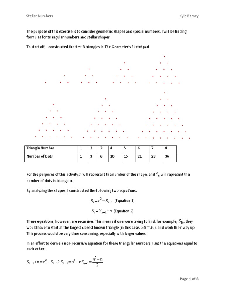 Stellar Numbers Kyle Ramey | PDF | Triangle | Mathematics