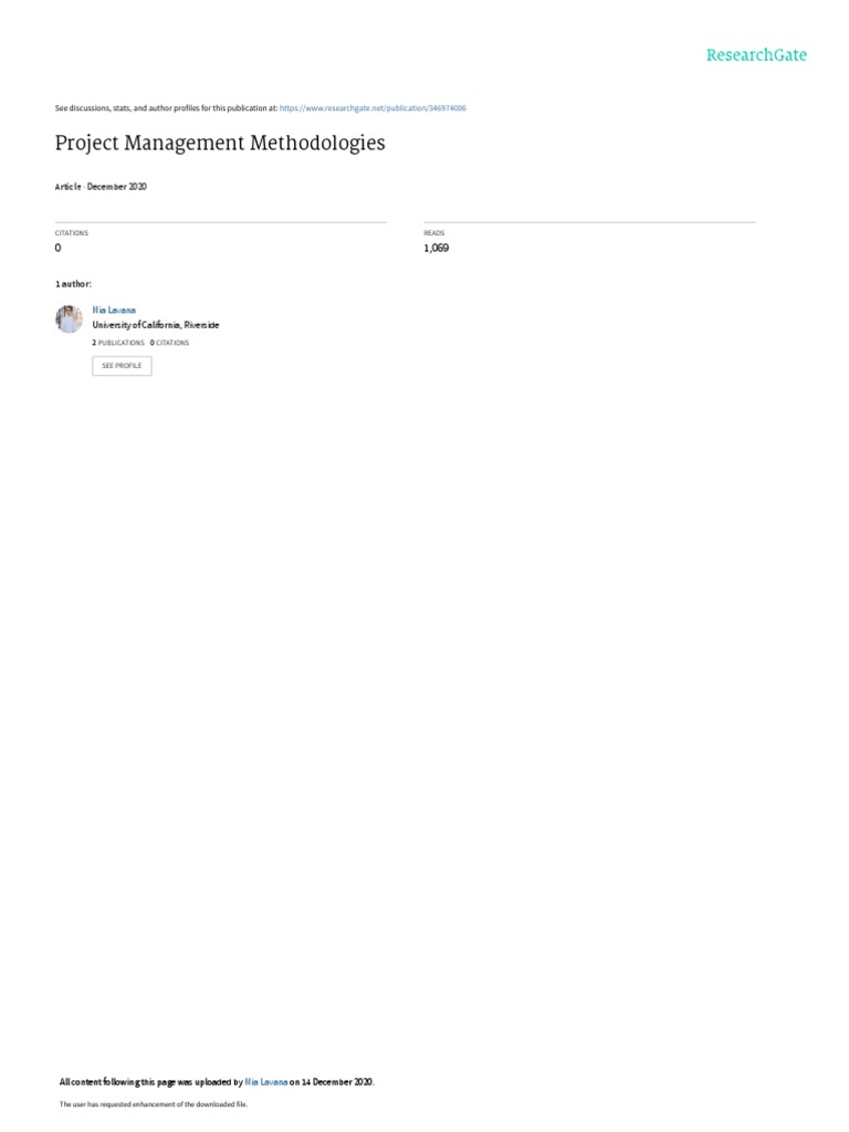 Project Management Methodologies | PDF | Project Management | Business