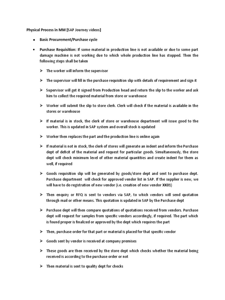 SAP Material Management (MM) - NOTES | PDF | Computer File | Microsoft ...