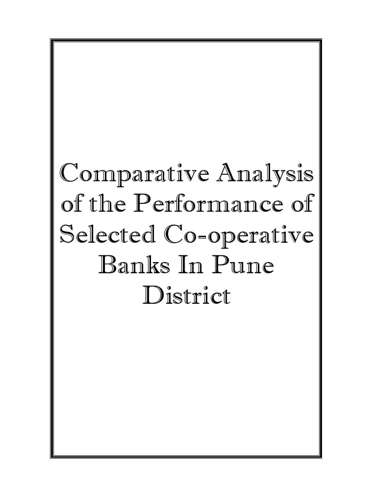 Comparative Analysis of The Performance of Selected Co-Operative Banks ...