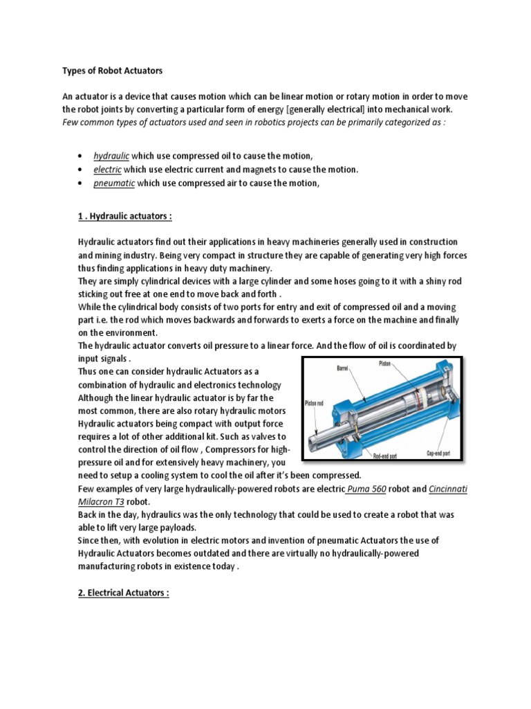 Assignment 2 Actuators | PDF | Actuator | Machines