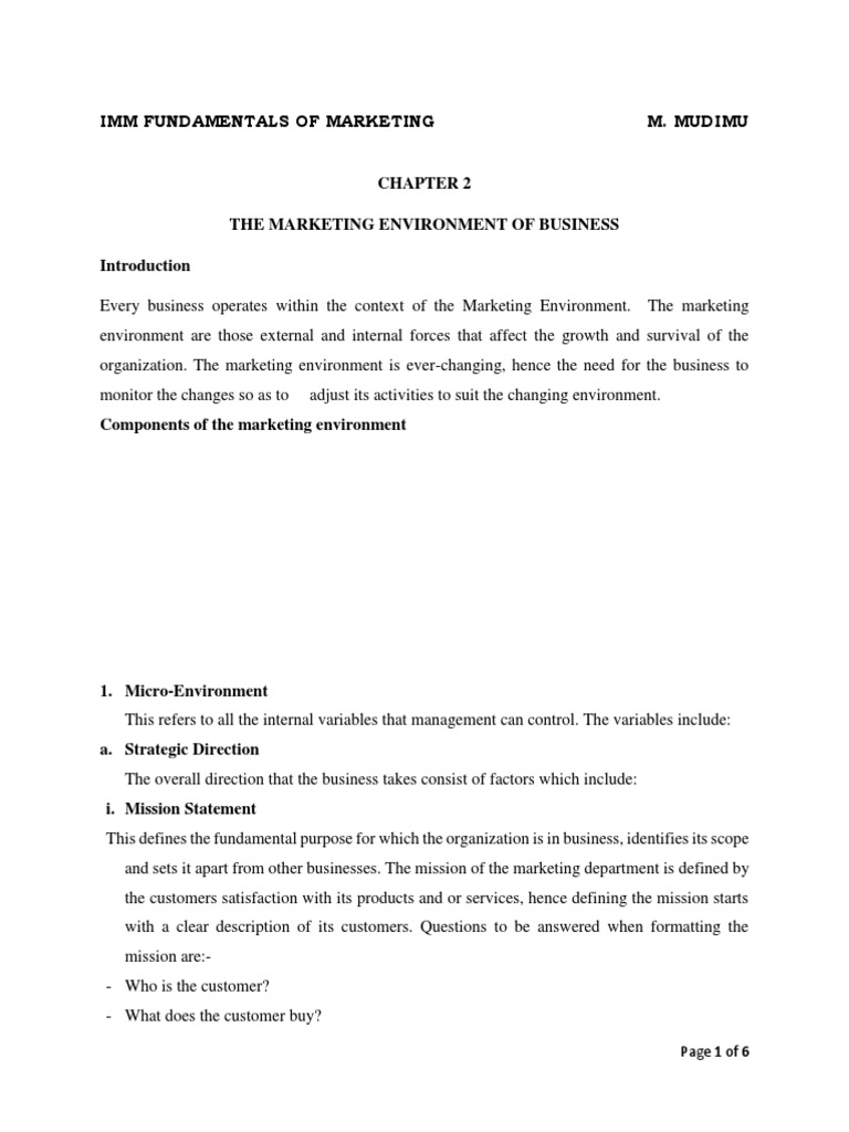 Fundamentals of Marketing Chapter 2 | PDF | Marketing | Inflation