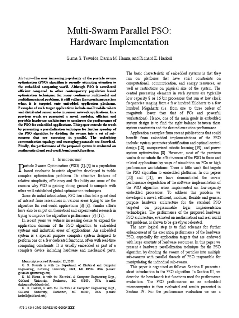 Multi-Swarm Parallel PSO | PDF | Parallel Computing | Computer Engineering Multi-Swarm Parallel PSO | PDF | Parallel Computing | Computer Engineering