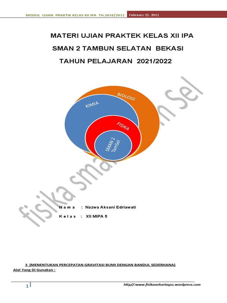Modul Ujian Praktek Fisika Kelas 12 | PDF