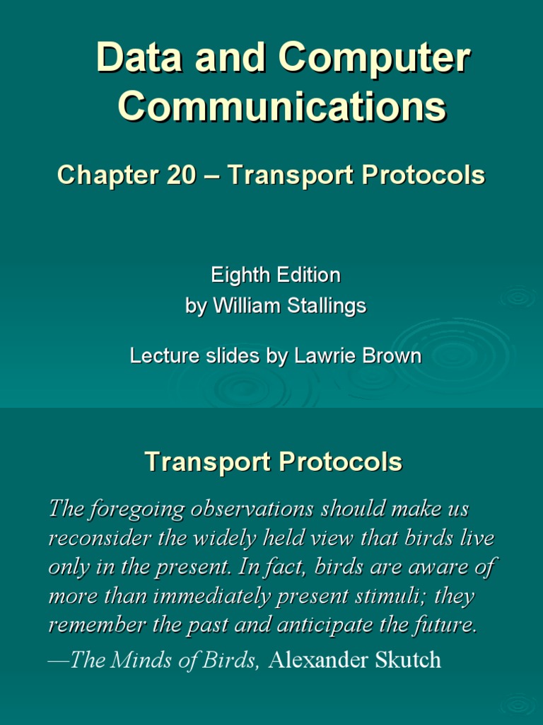 Data And Computer Communications Pdf Transmission Control Protocol