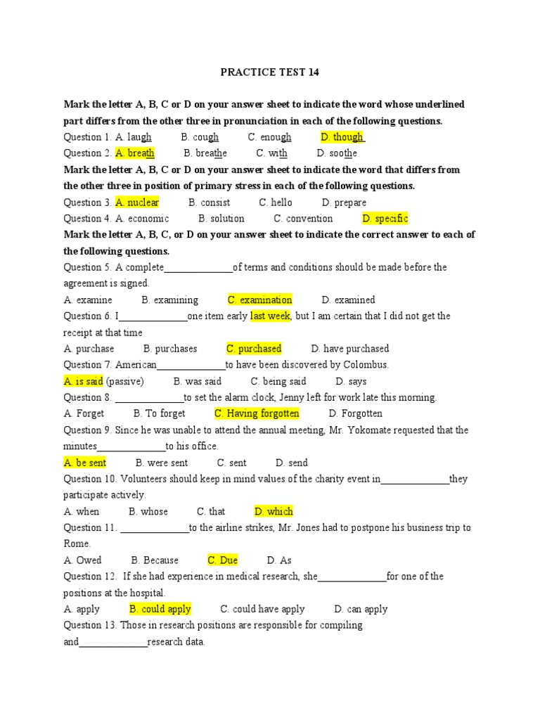 Practice Test 14 Download Free Pdf Biodiversity Species