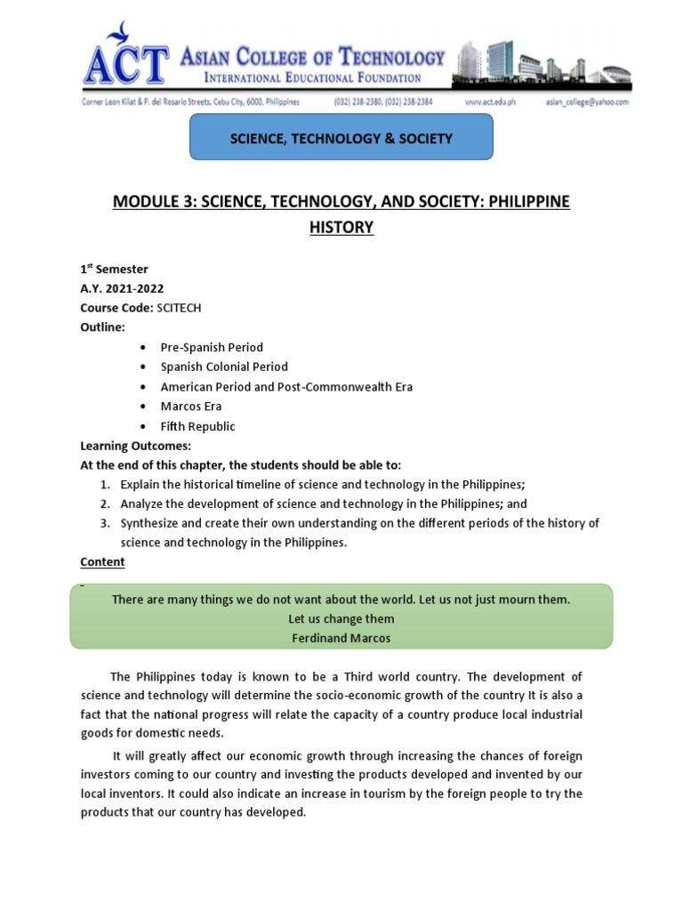 3: Science, Technology, and Society: Philippine History | PDF ...