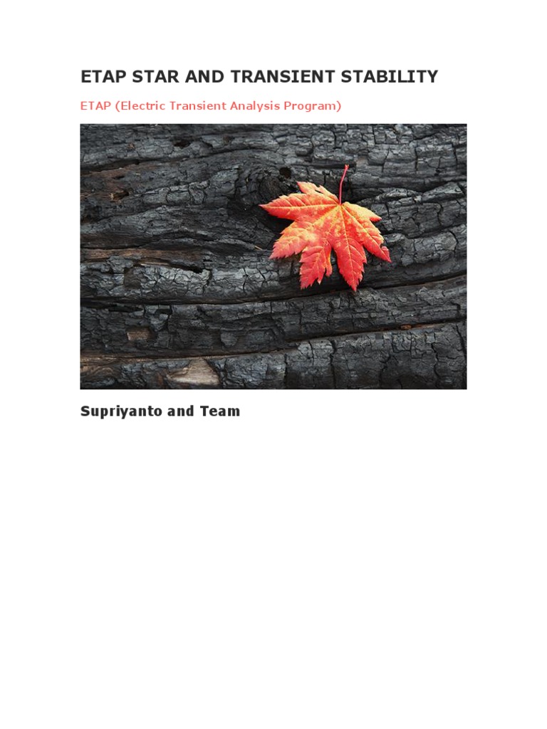 Etap Star And Transient Stability Pdf Electric Motor Dialog Box