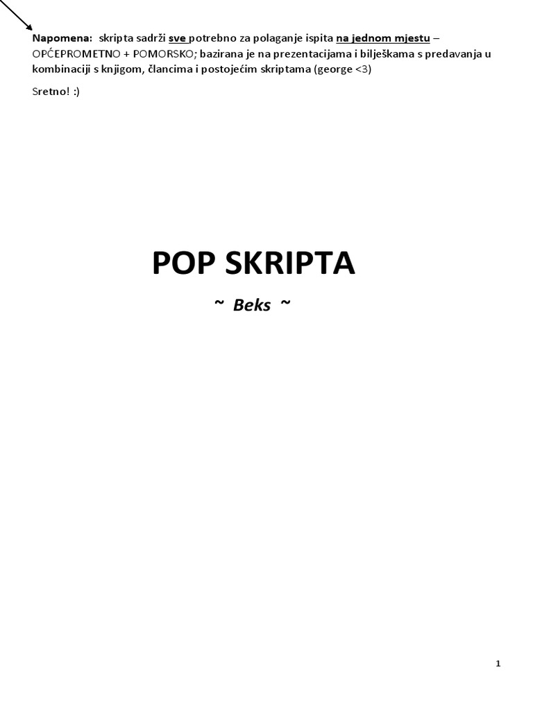 Pomorsko I Op?eprometno Skripta | PDF