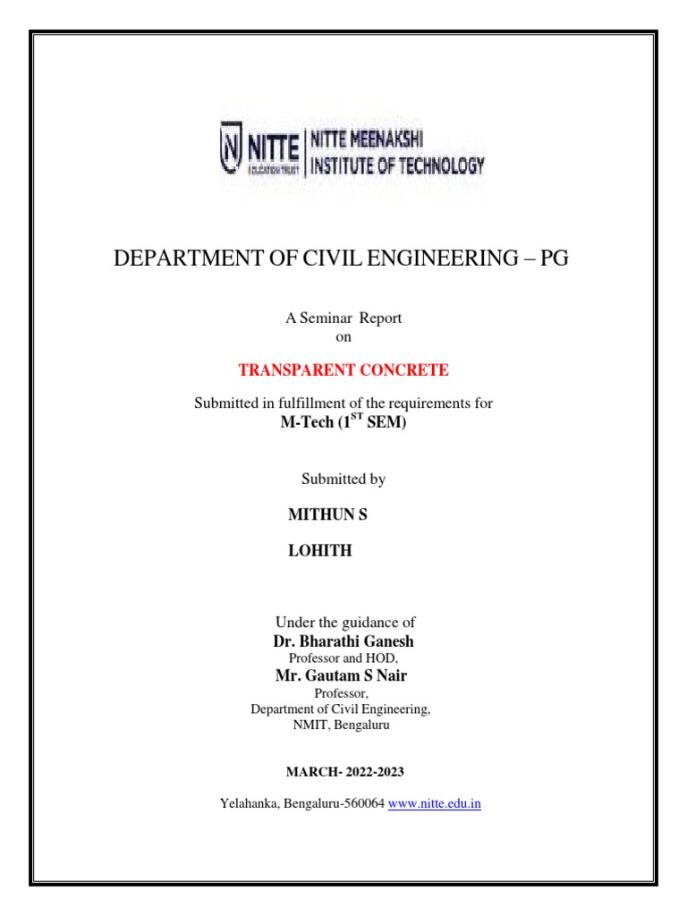 Report On Transparent Concrete | PDF | Concrete | Optical Fiber