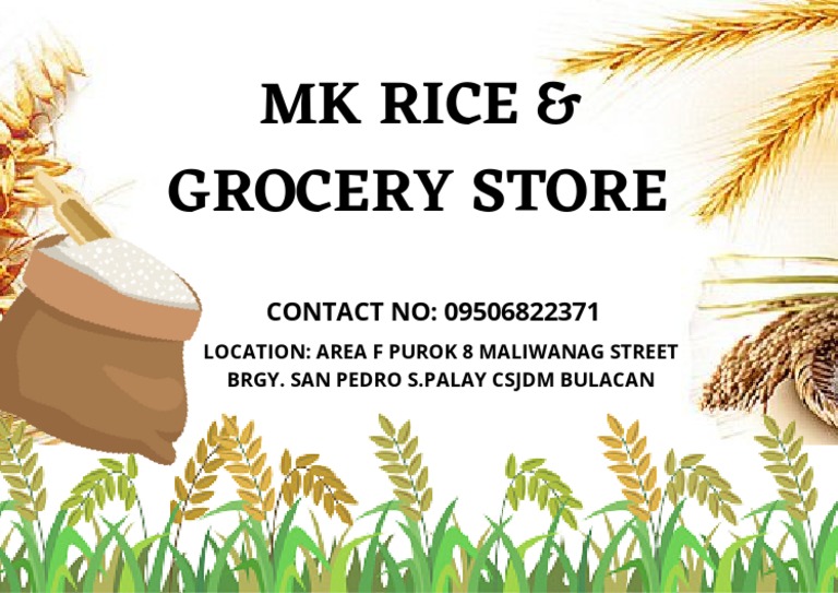 MK Rice & Grocery Store: CONTACT NO: 09506822371 | PDF